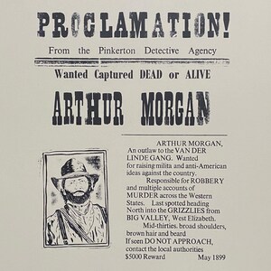 Red Dead Redemption Wanted Poster - Etsy