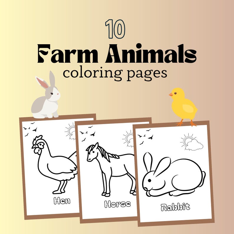 Printable Coloring Pages of Farm Animals - 10 Educational Sheets With ...
