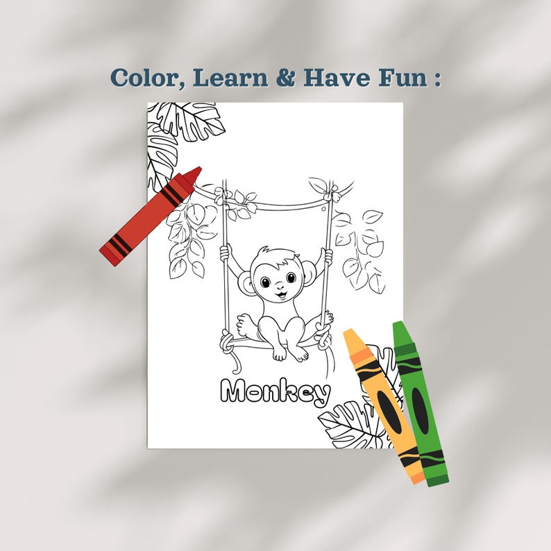 Printable Coloring Pages of Jungle Animals 10 Educational Sheets With ...