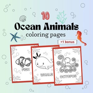 Printable Coloring Pages of Ocean Animals 10 Educational Sheets With ...