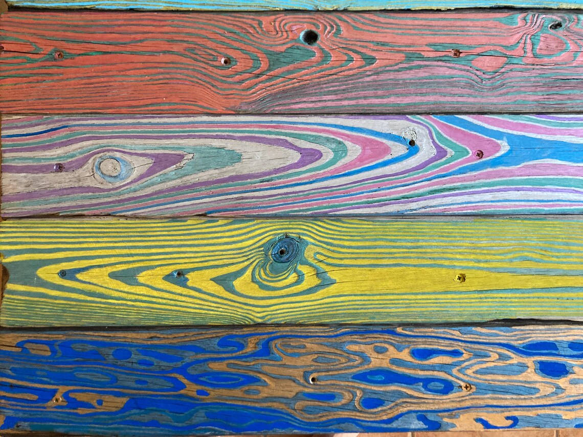 Psychedelic Coffee Table Beautiful Handmade and Hand Painted Bright ...