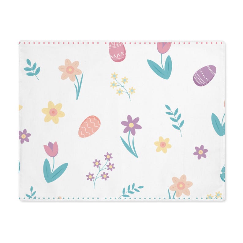 Easter Placemat, Bunny Rabbit Kitchen Table Setting, Spring Decor ...