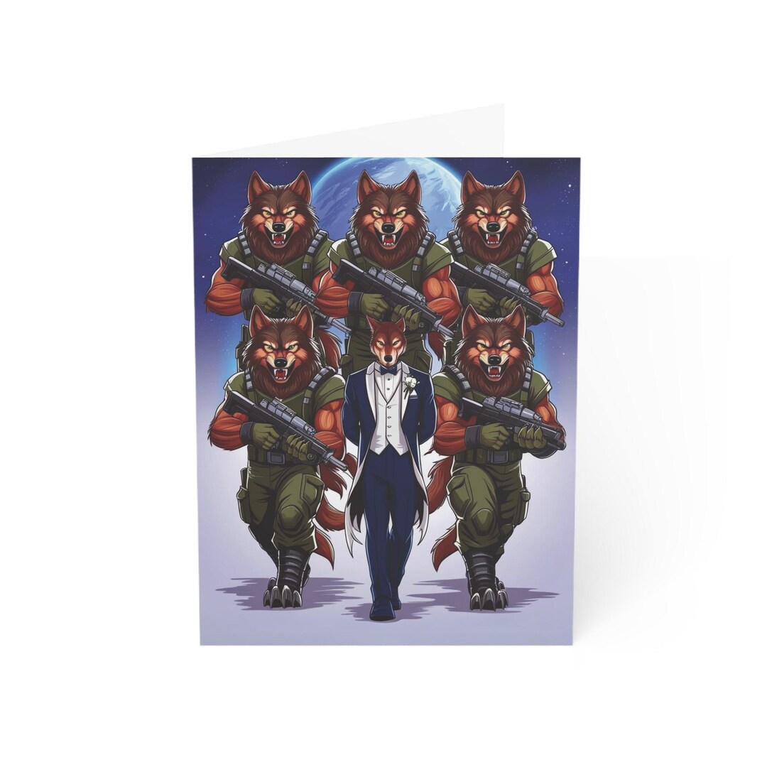 Groomsmen Groom Wolf Pack Military Greeting Thank You Card Note, Grooms ...
