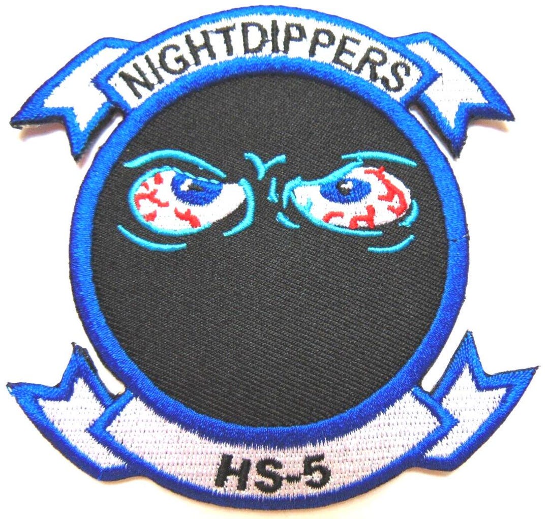 USN HSC 5 Helicopter Sea Combat Squadron 5 Nightdippers Iron-on/sew-on ...