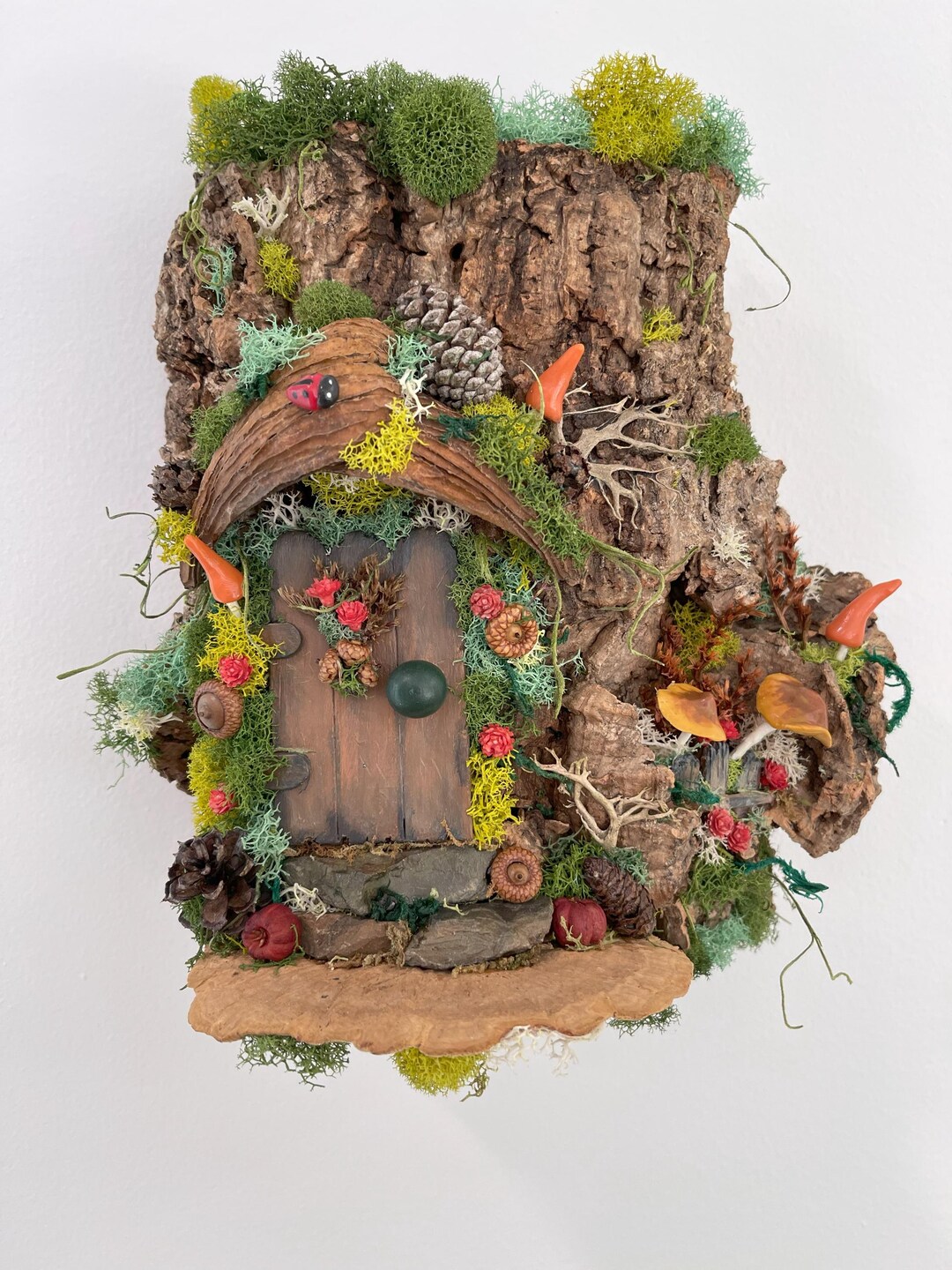 Handmade Fantasy Earthy Door With Side Garden Wall Decoration, Gnome ...