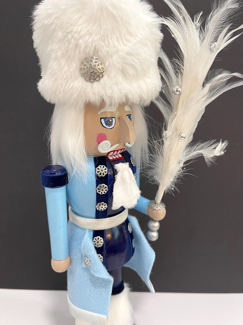 Regal Soldier Nutcracker: Blue, White & Silver, Hand Crafted Christmas ...