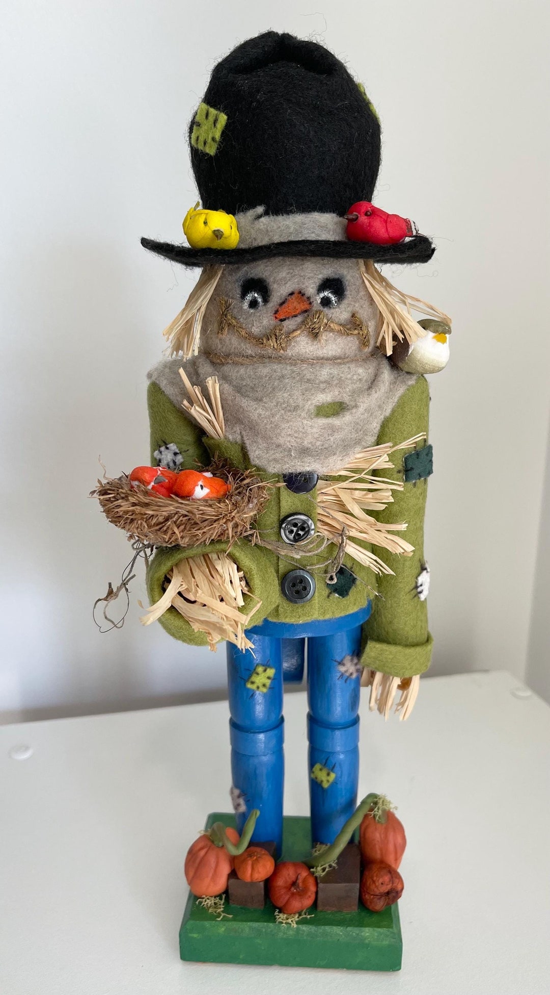 Hand Painted Nutcracker, Hand Decorated, Holiday Figurine, Unique OOAK ...