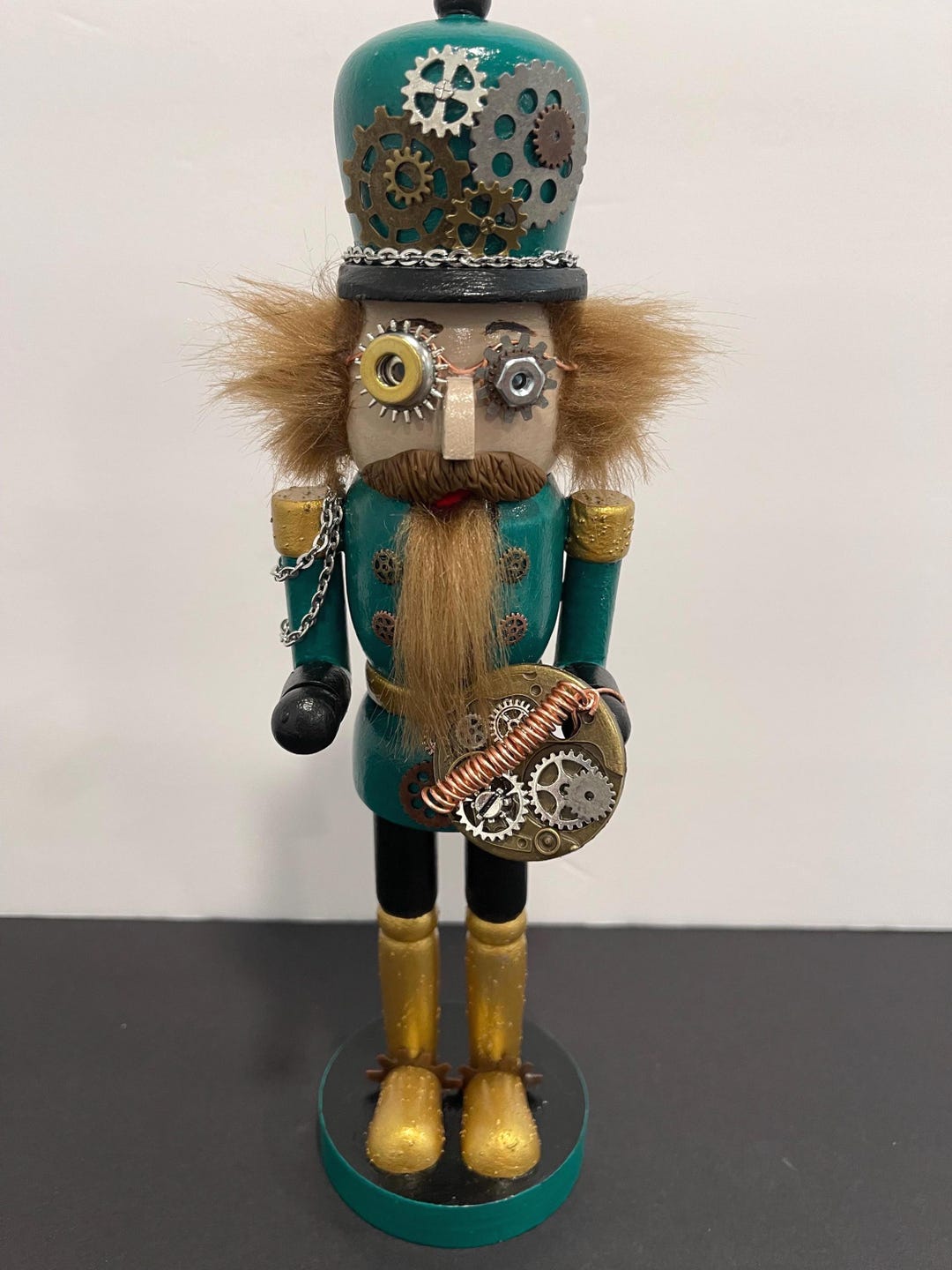 Steampunk Time Traveler Nutcracker Holding Time Machine : Handmade ...