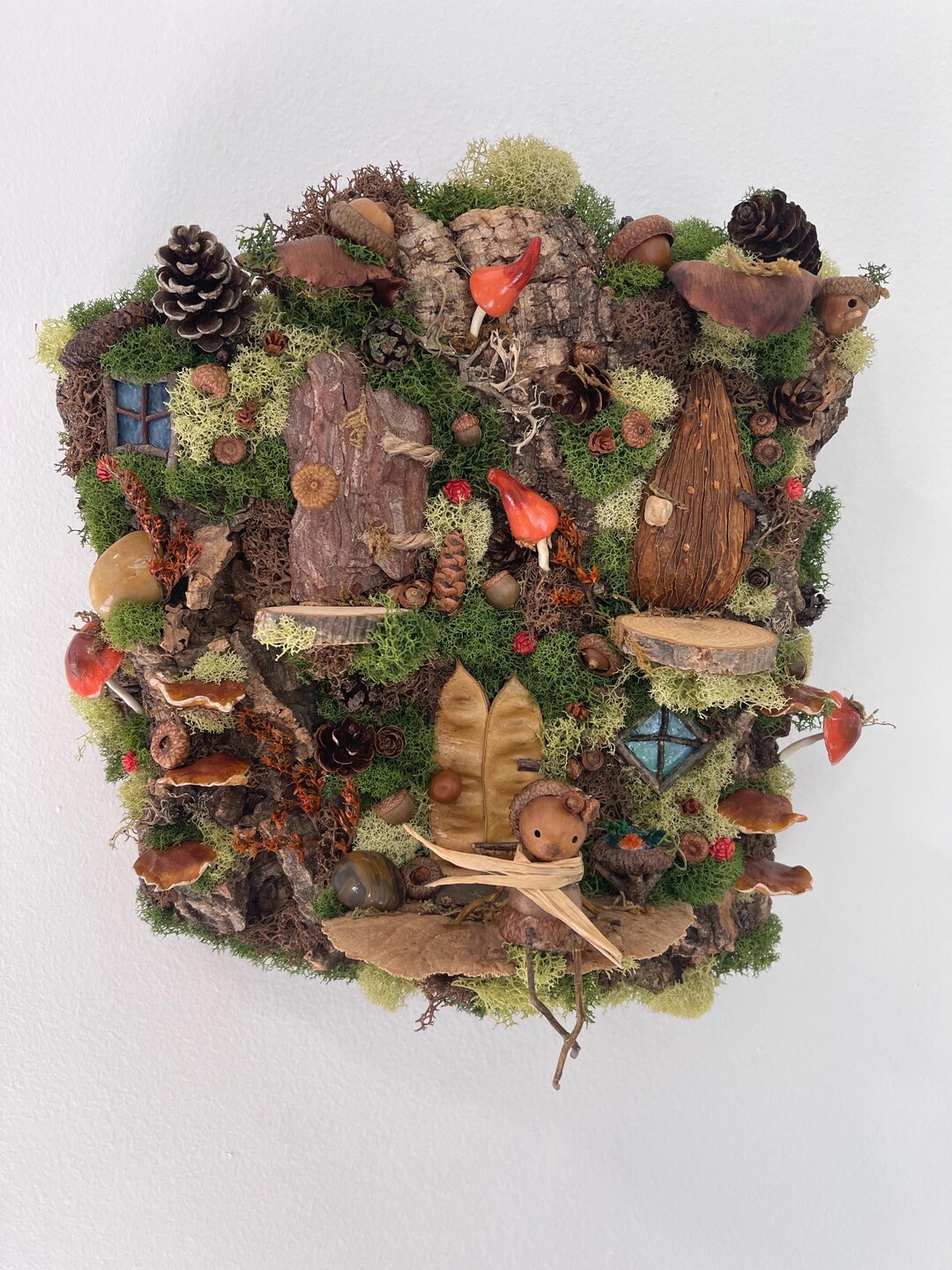 Handmade Three Door Acorn Person Home the Giggle Grove, Unique OOAK ...