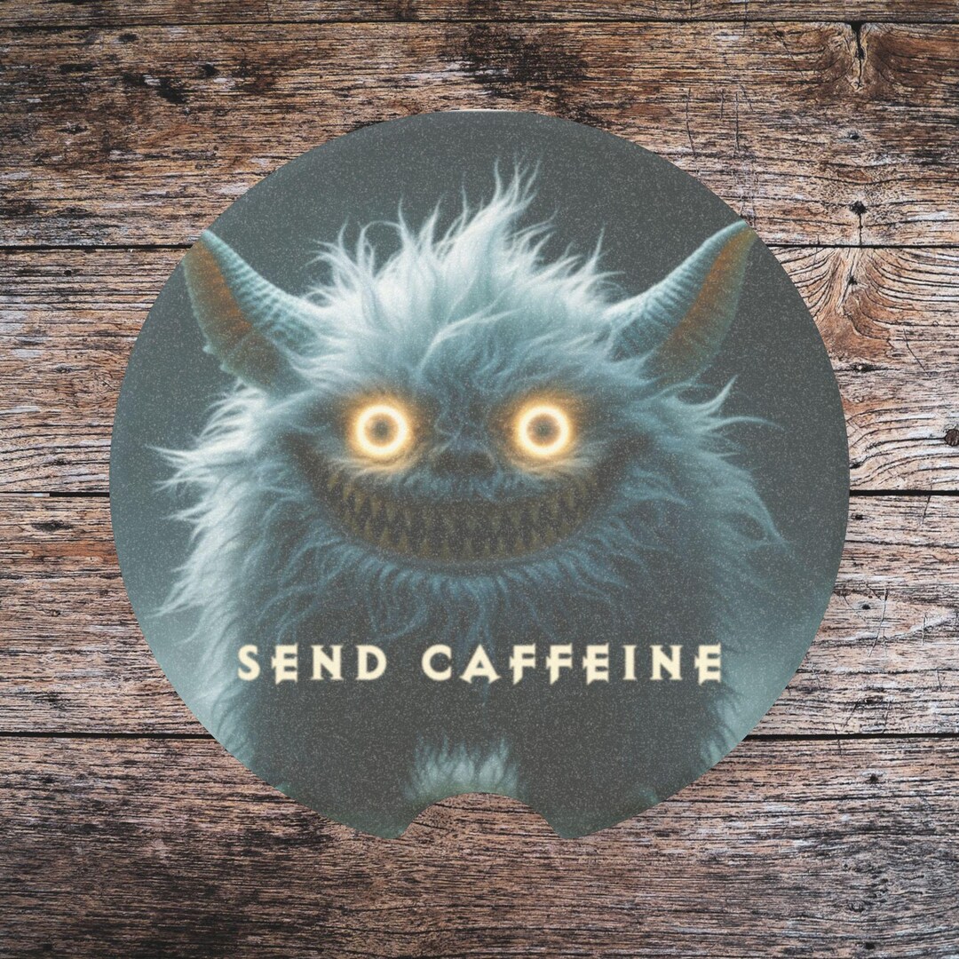 Send Caffeine Monster Soapstone Car Coaster - Etsy