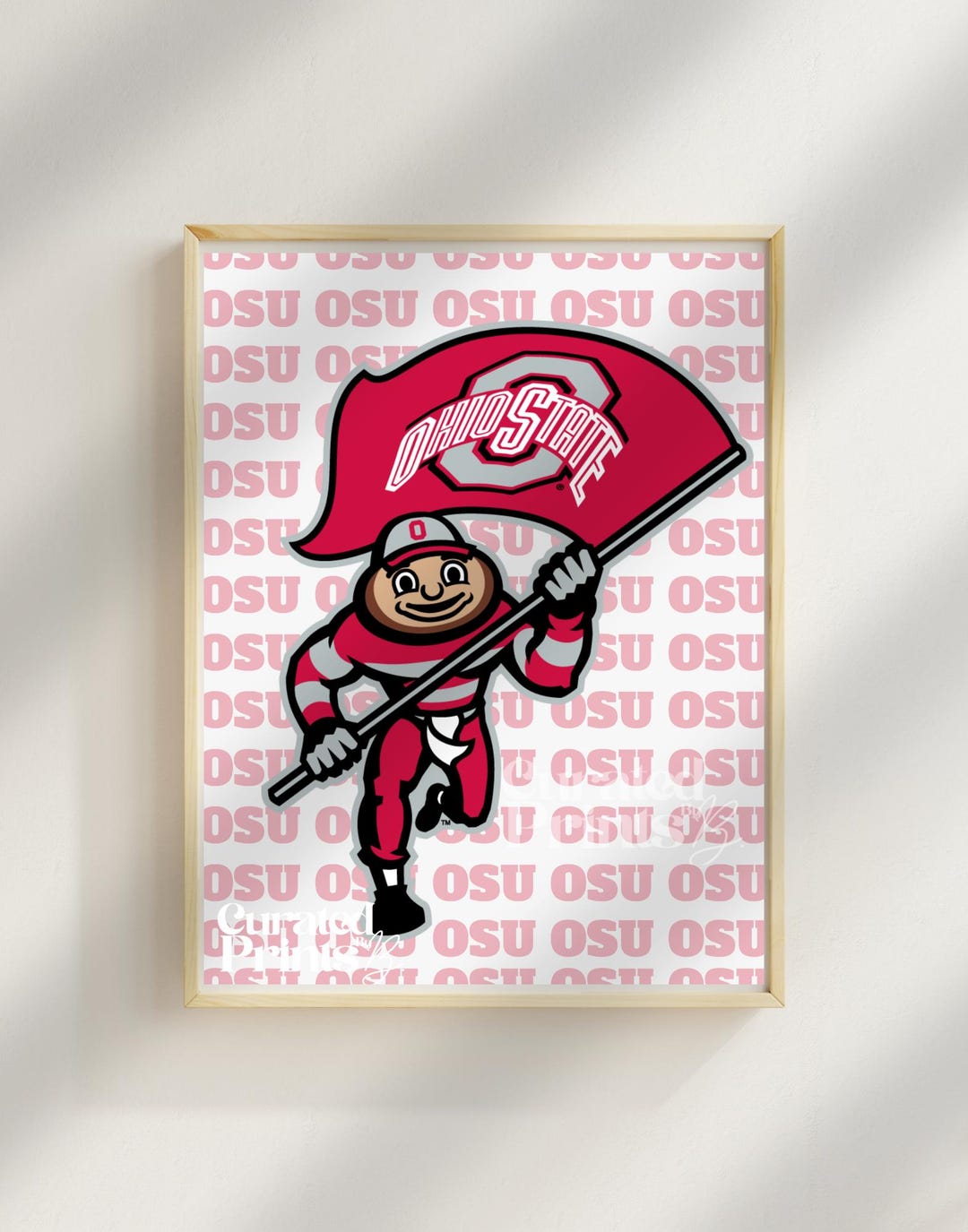Ohio State University OSU Dorm Brutus Buckeye Wall Art Digital Print - Etsy