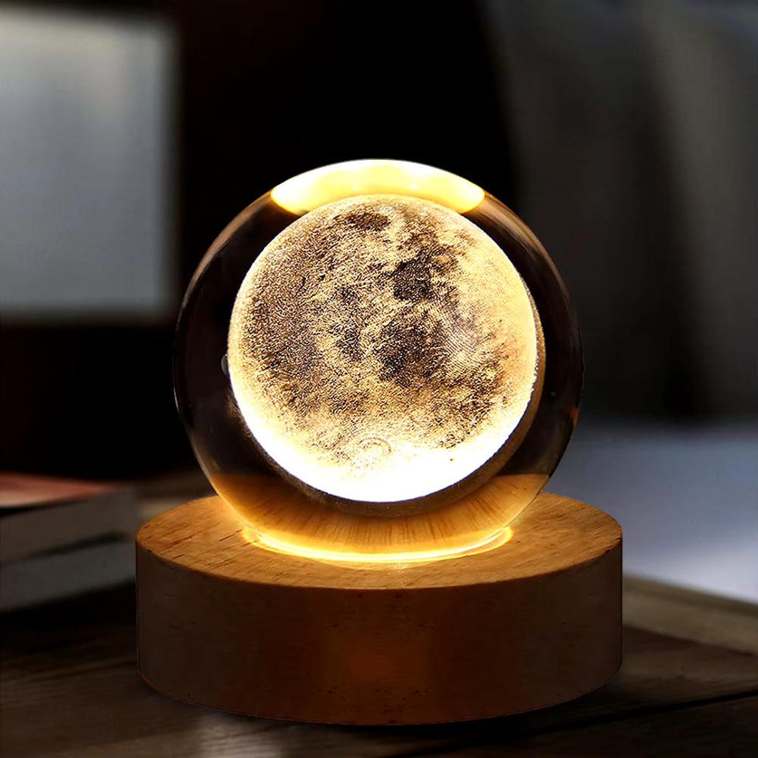 Crystal Ball Desk Lamp Astronomy Gift Solar System Night Light Bedside ...
