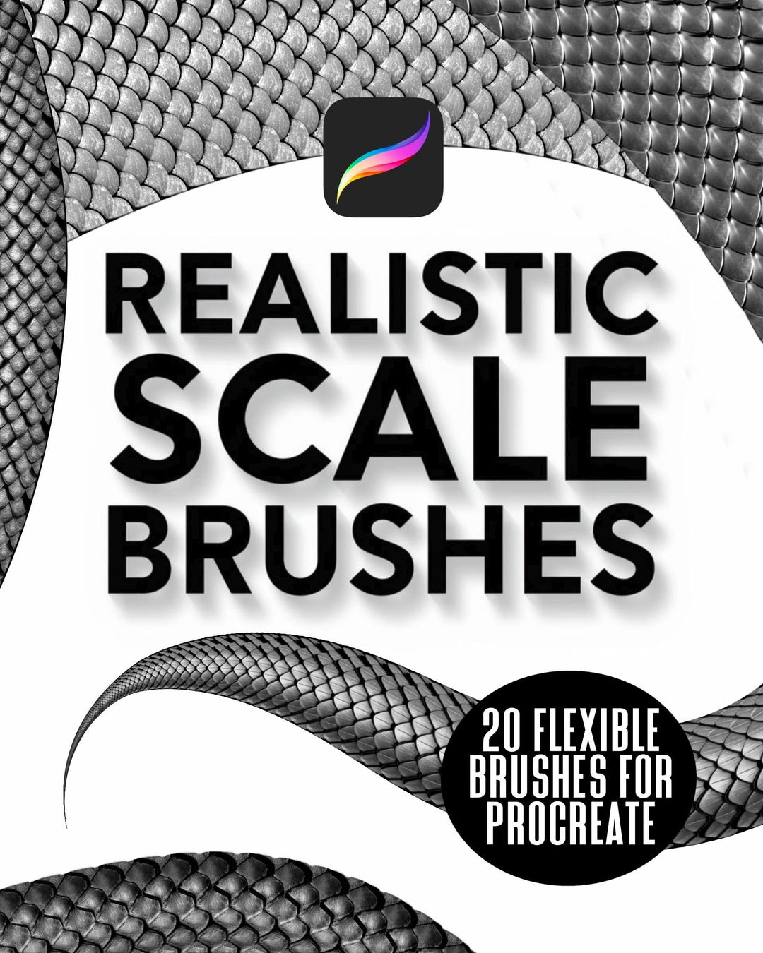 Realistic Scale Brushes for Procreate – 20 Brushes (40 Total With ...