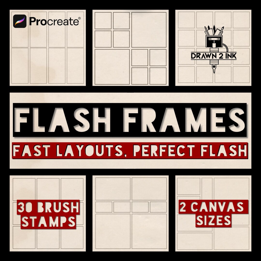 Tattoo Flash Frames Brush Set: 30 Procreate Layouts - Etsy