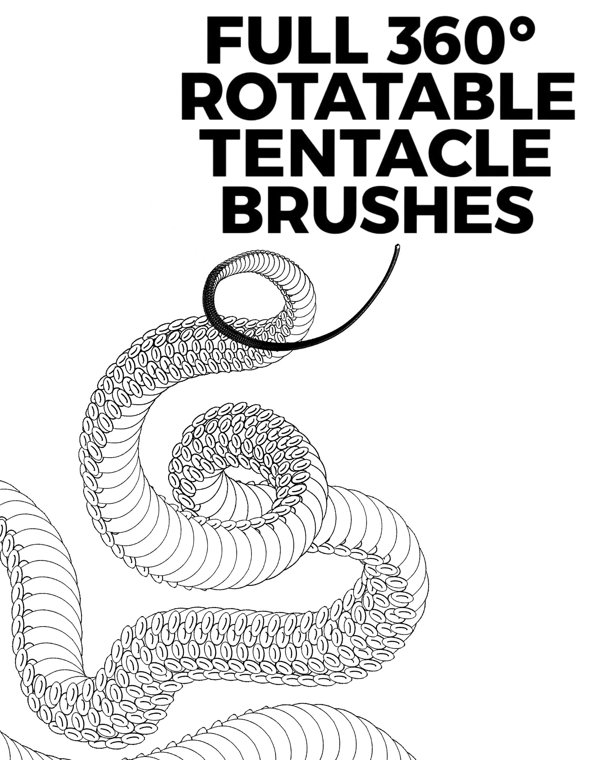 20 Tentacle Procreate Brushes – Locked Angle & Gesture Control Set for ...
