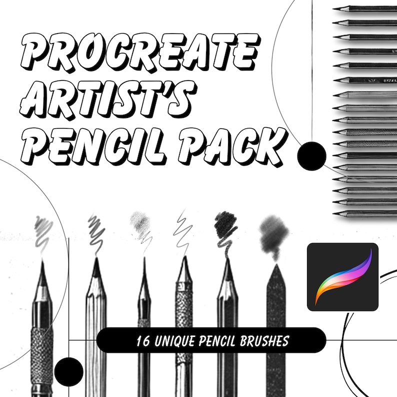16 Procreate Pencil Sketching Brushes- Line, Shade, Sketch With ...