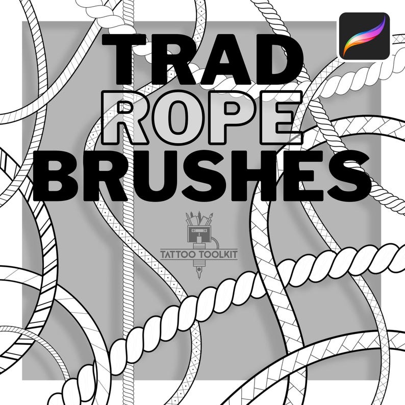 20 Seamless Traditional Rope Brushes for Procreate – No Overlap ...