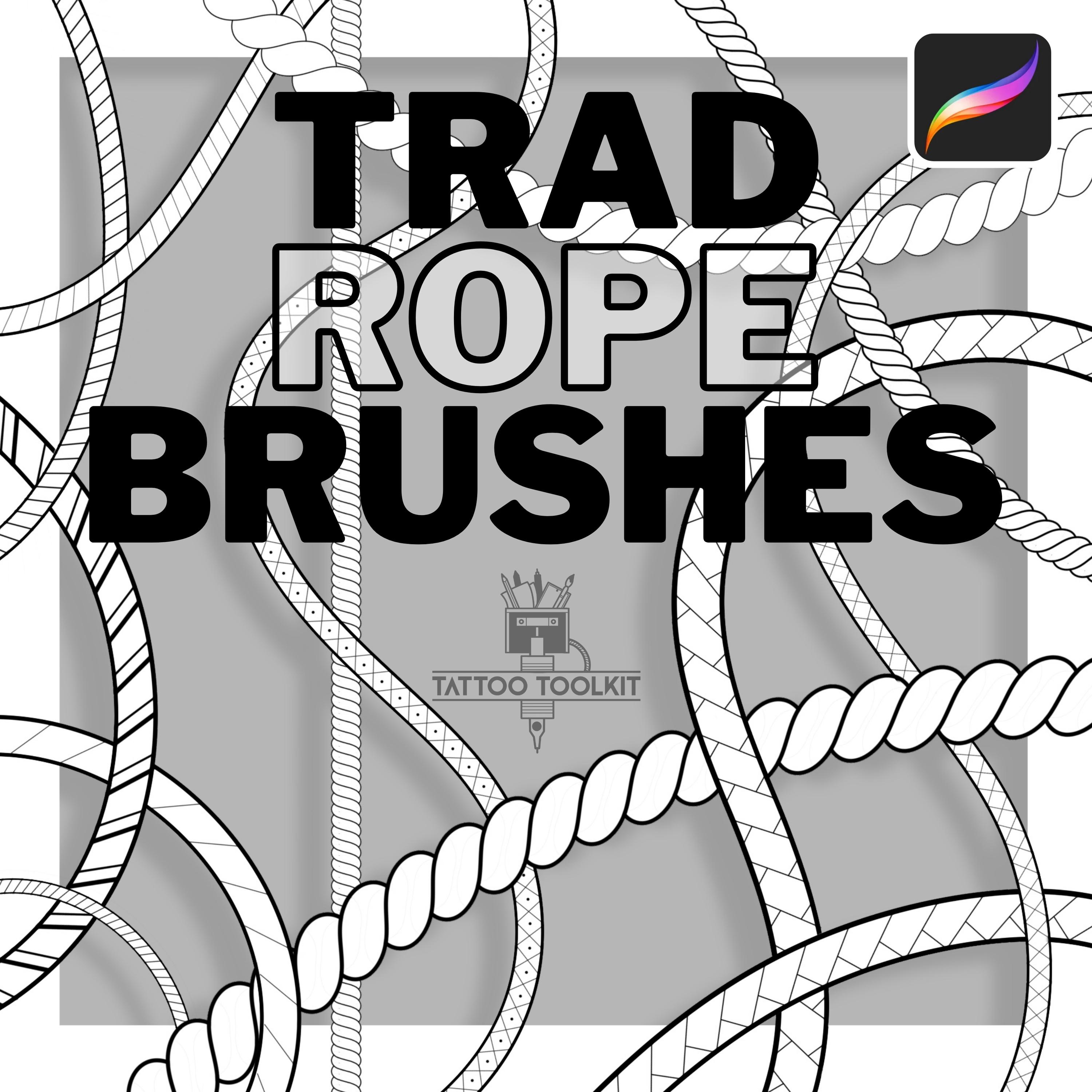 20 Seamless Traditional Rope Brushes for Procreate – No Overlap ...