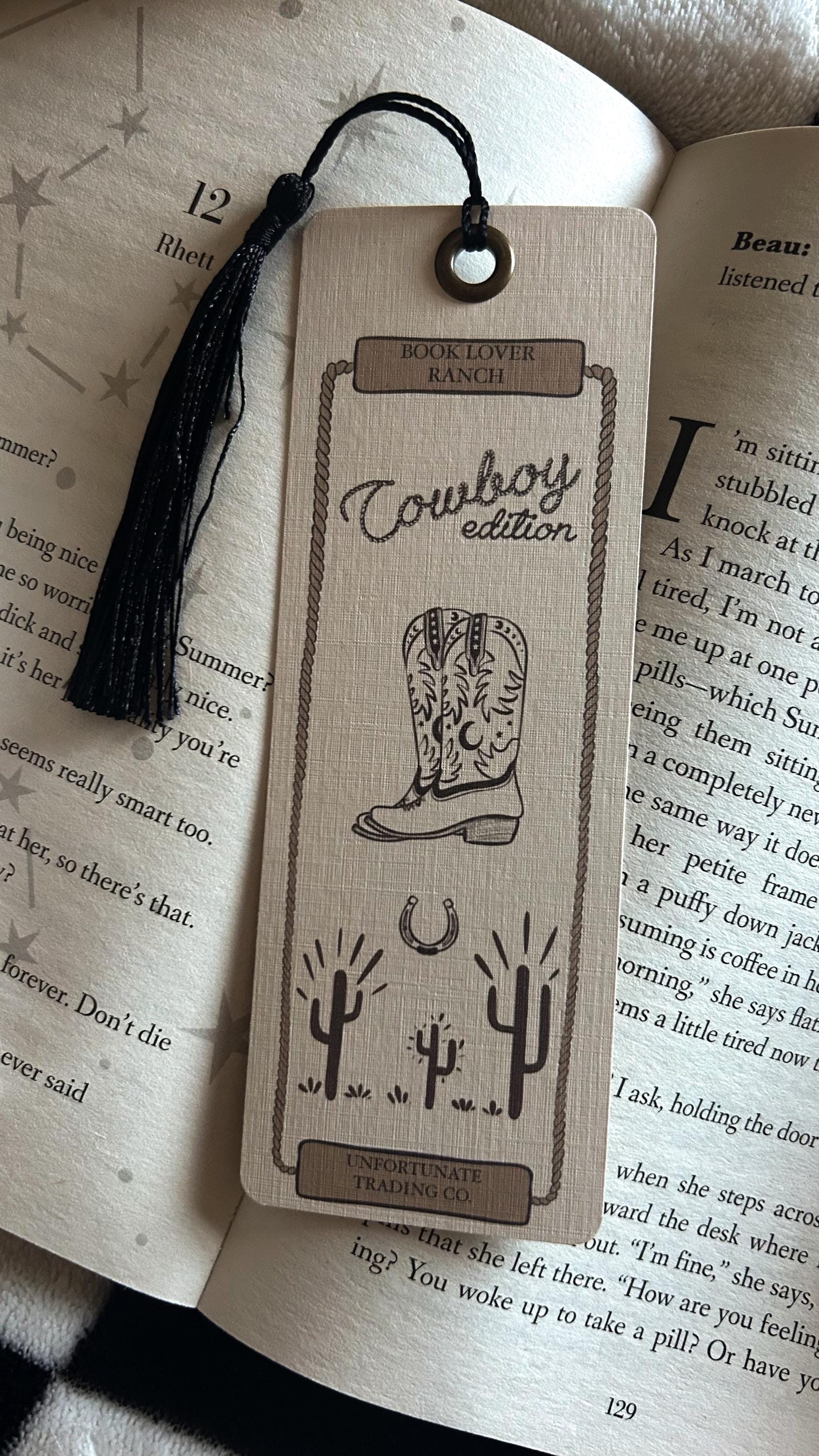 Cowboy Bookmark / Book Lovers Collection / Wild West Eyelet & Tassel ...