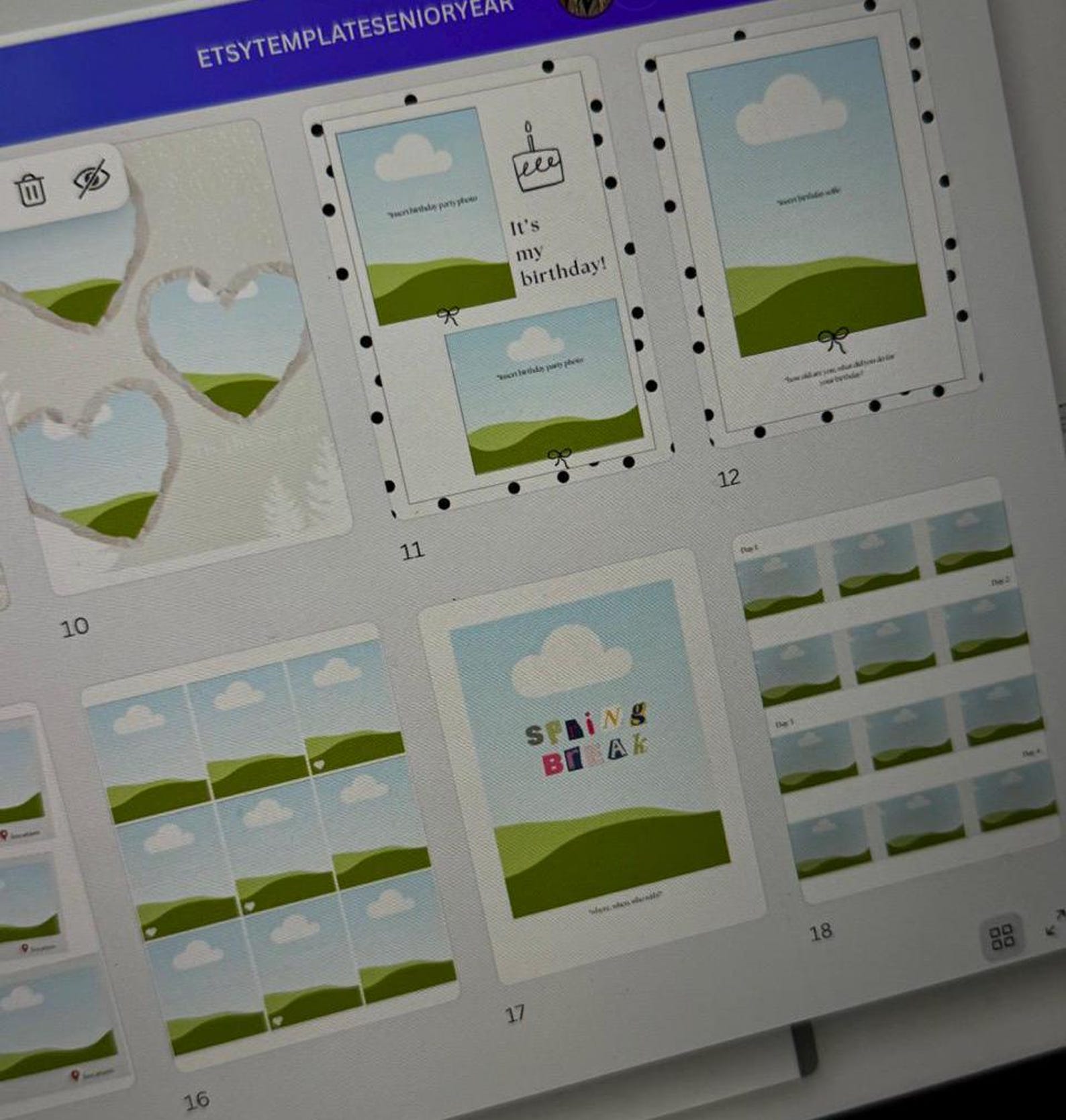 College Digital Scrapbook Template: Senior Year Scrapbook, College ...