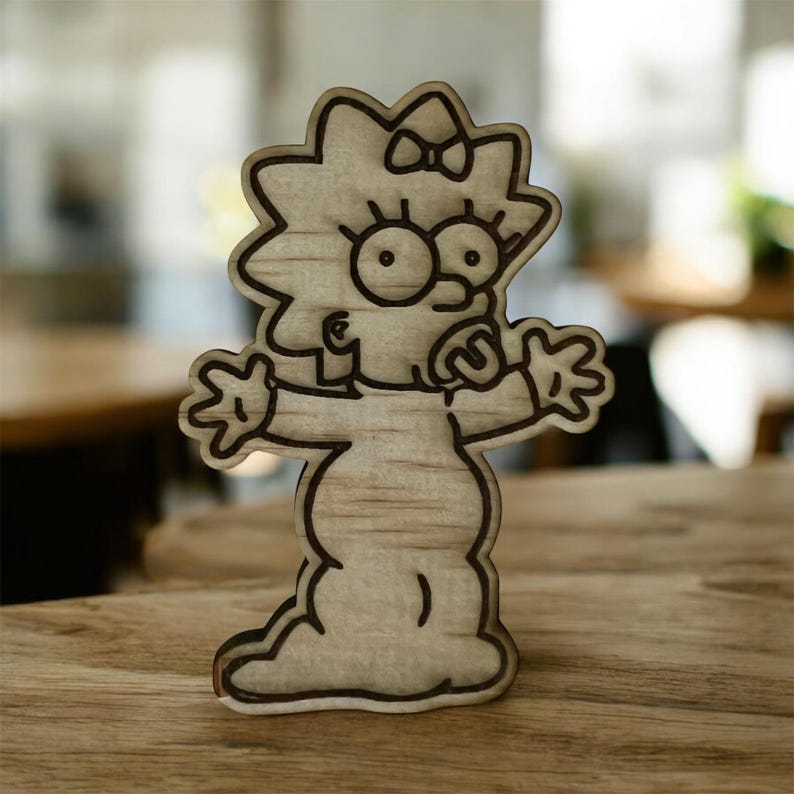 Simpson Maggie Wooden Magnet - Etsy