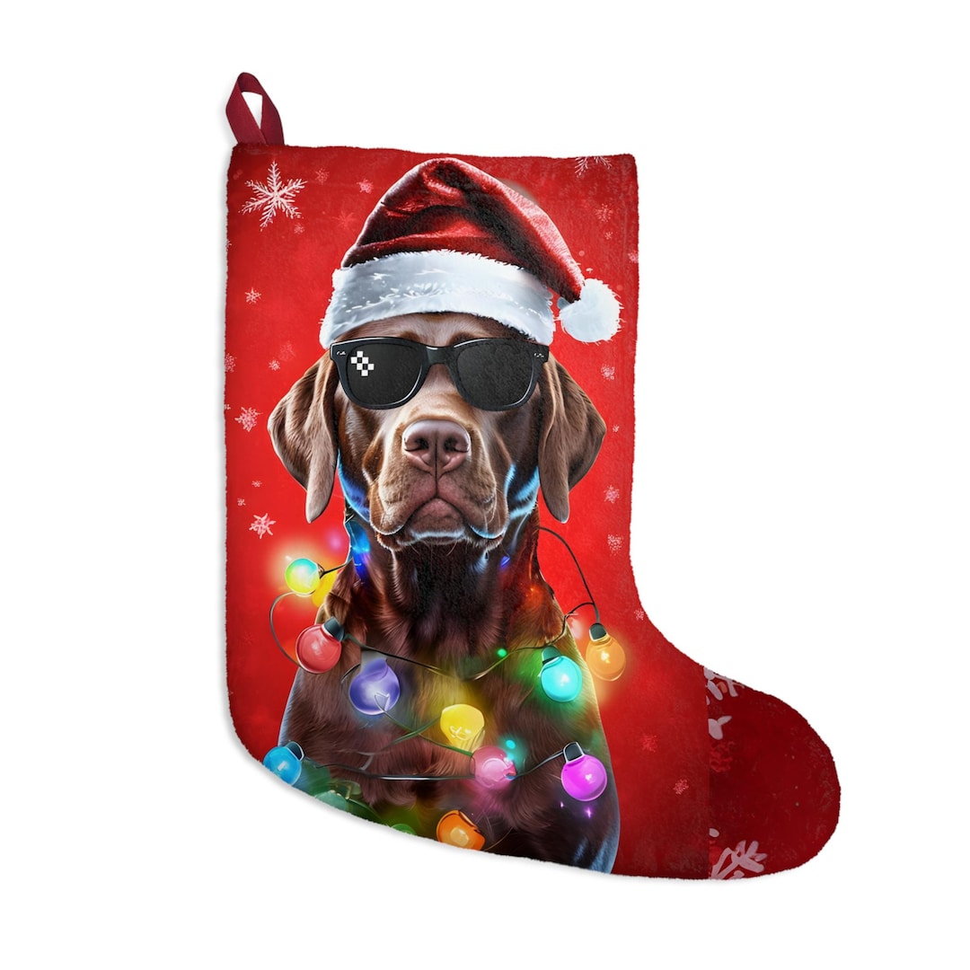 Labrador Retriever Christmas Stocking, Chocolate Lab Stocking ...