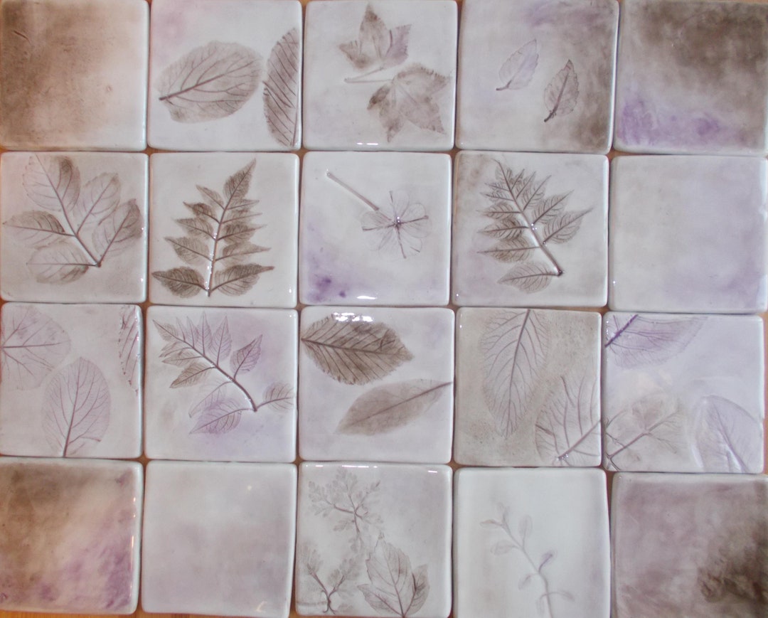 In the Meadow - Kitchen Backsplash Tiles, Handcrafted Ceramic, Natural ...
