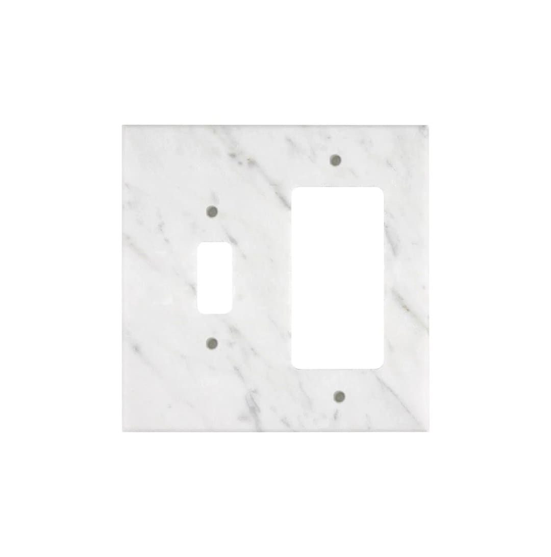Carrara White Marble Toggle Rocker Switch Plate Cover - Etsy