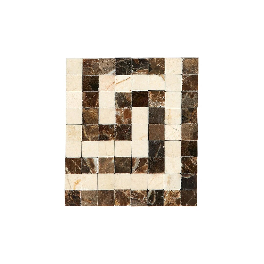 Emperador Dark Premium Marble Greek Key Corner Border (emp. Dark+c ...