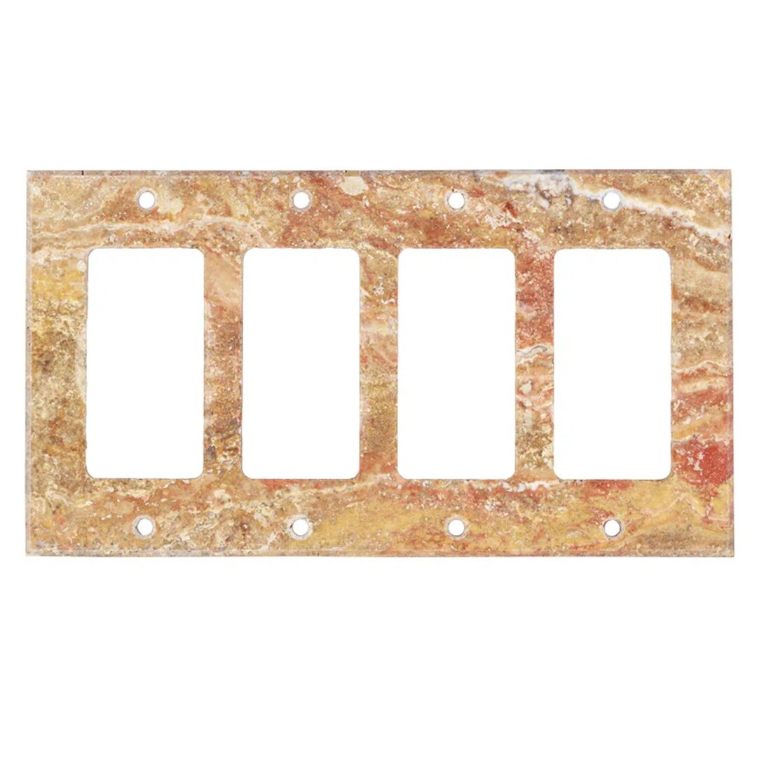 Scabos Travertine 4 Gang Rocker Switch Plate: Natural Stone Cover - Etsy