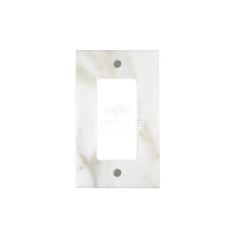 Calacatta Gold Marble Single Rocker Plate Switch Wall Plate|cover Plate ...