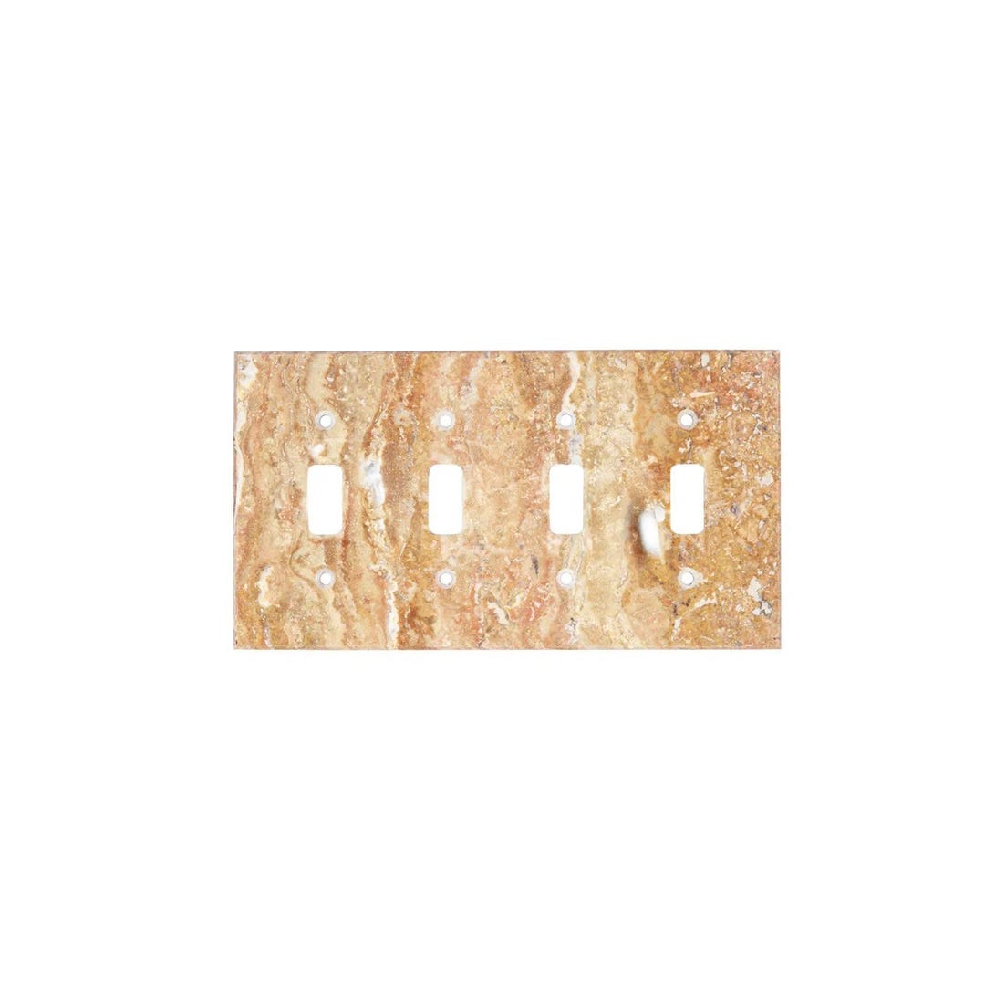 Scabos Travertine 4-gang Toggle Switch Plate: Natural Stone Cover - Etsy