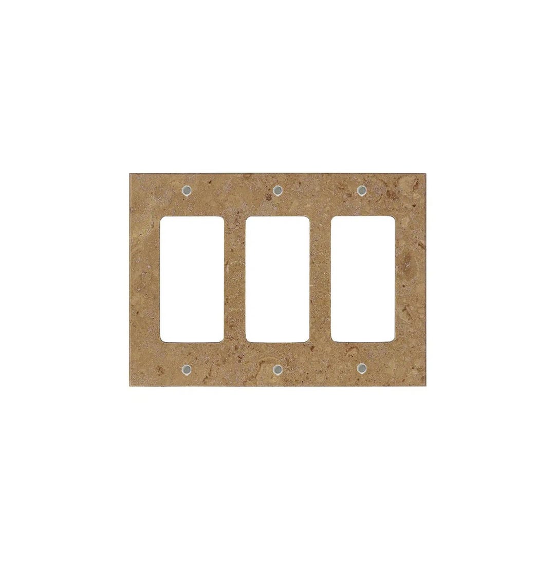 Noce Travertine Triple Rocker Switch Plate: Natural Stone Cover - Etsy