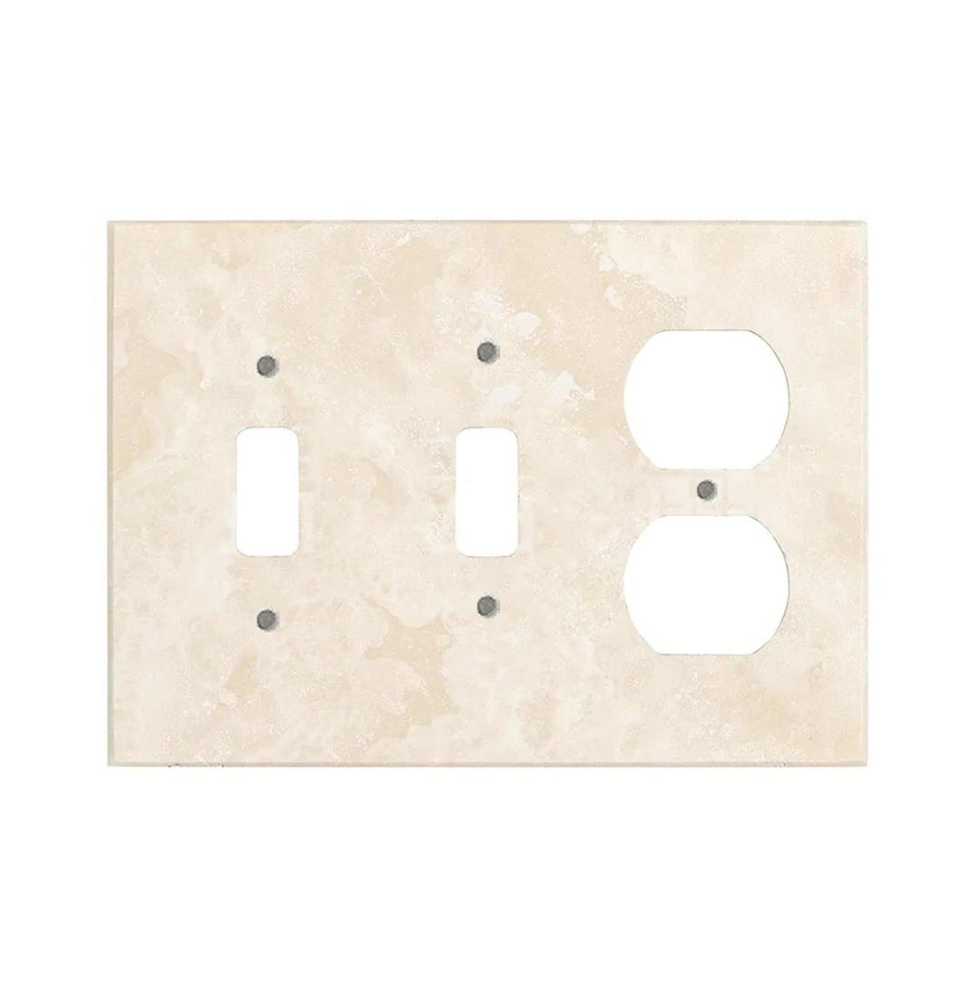 Ivory Travertine Double Toggle Duplex Switch Plate Cover - Etsy