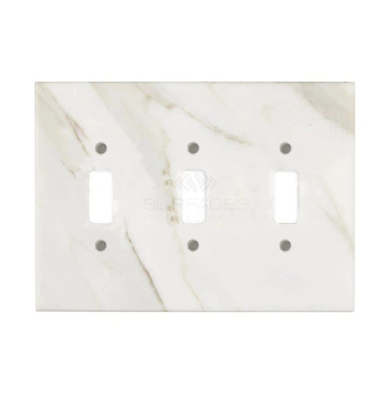 Calacatta Gold Marble Triple Toggle Switch Plate - Etsy