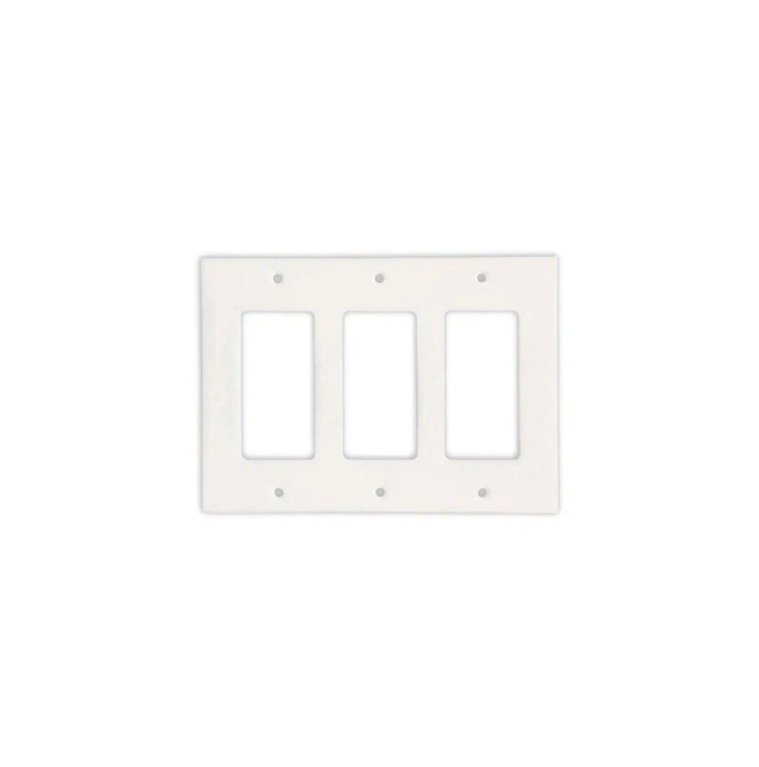 Thassos White Marble Triple Rocker Plate Switch Wall Plate Cover Plate ...
