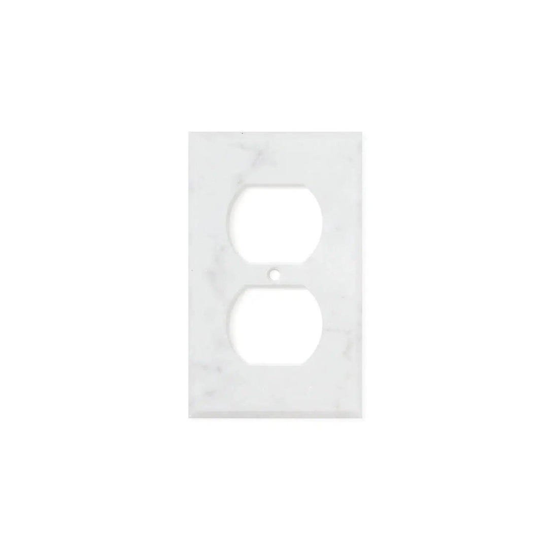 Carrara White Marble Duplex Outlet Cover Plate - Etsy