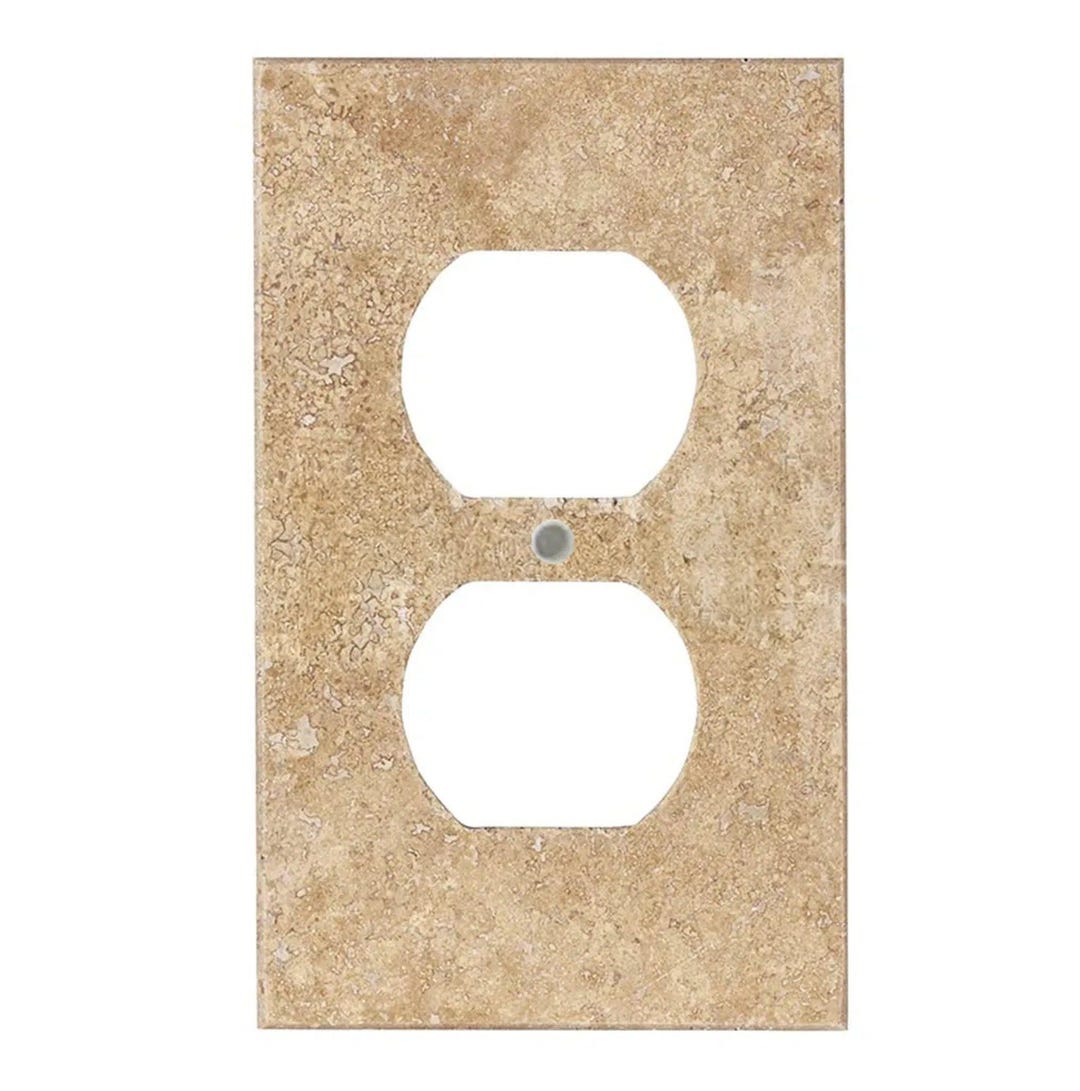 Travertine Outlet Cover: Natural Stone Duplex Wall Plate - Etsy
