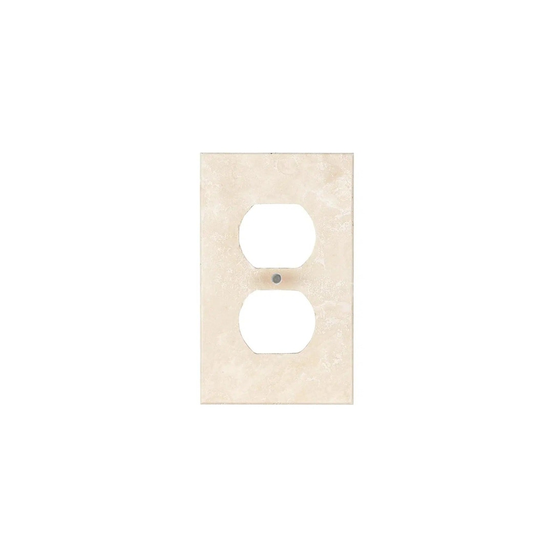 Ivory Travertine Duplex Outlet Cover Plate: Natural Stone Wall Plate - Etsy