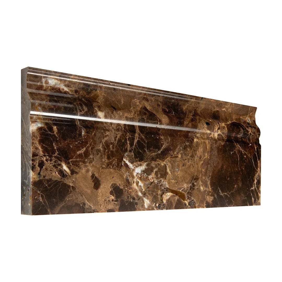 Emperador Dark Marble Baseboard Trim: Polished Brown Liner (4 3|4X12 ...