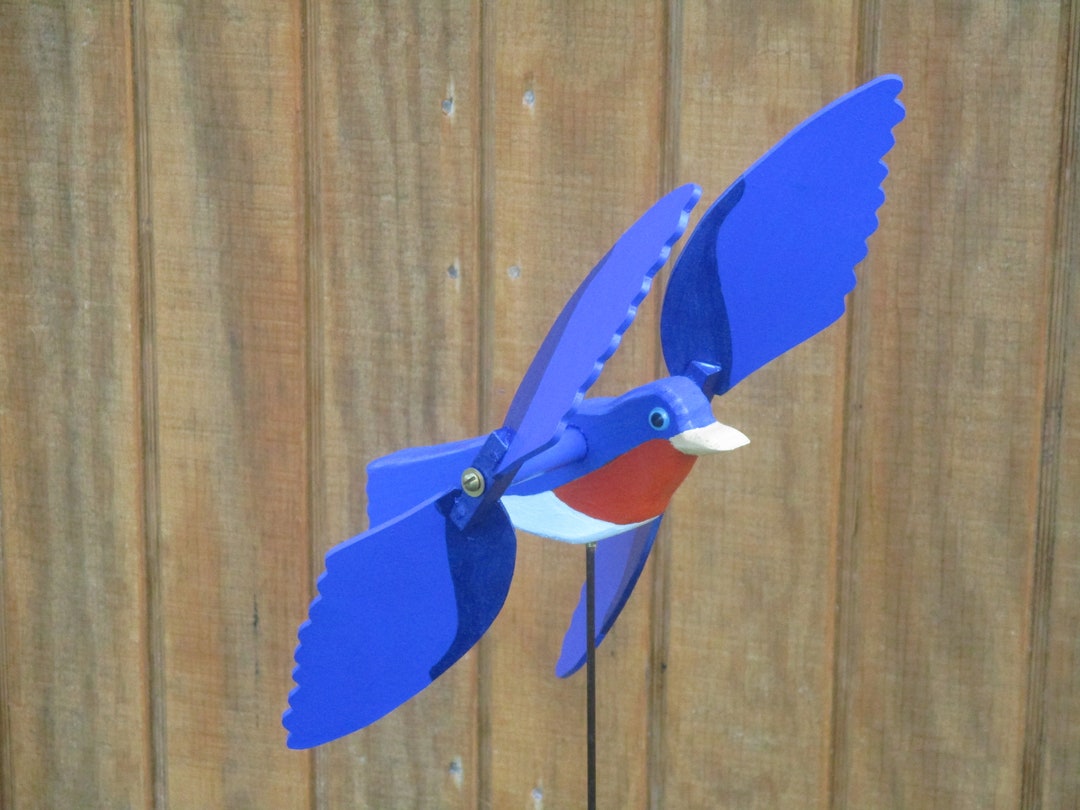 Blue Bird Whirligig Bird Outdoor Yard Art - Etsy