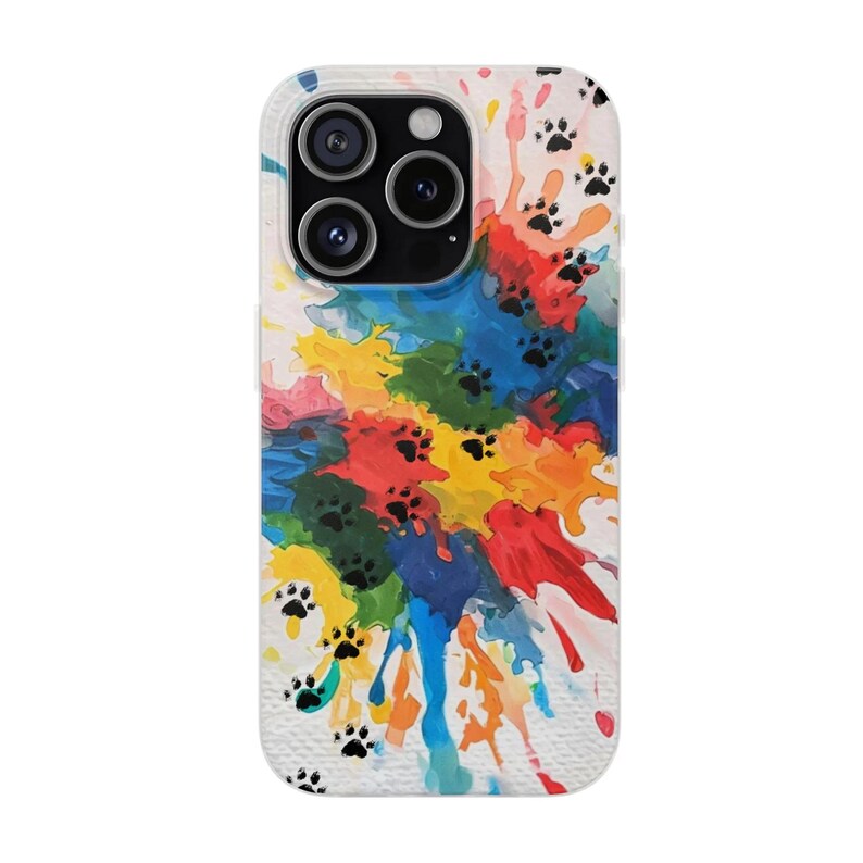 Watercolor Splash Paw Print Phone Case - Pet Lover Gift, Vibrant ...
