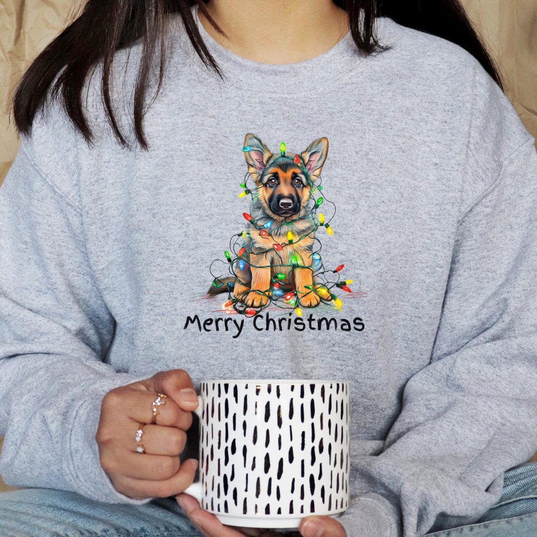 Merry Christmas German Shepherd Sweatshirt, Festive Pet Lover Gift ...