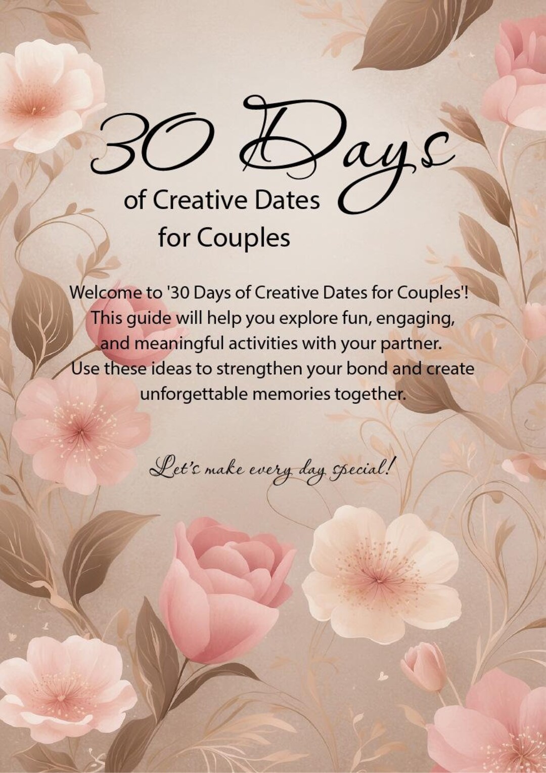 30 Days of Creative Date Ideas for Couples - Romantic & Fun Printable ...
