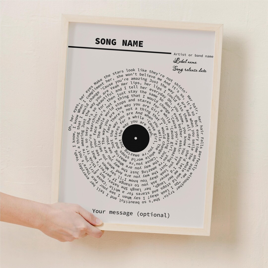 Personalized Music Poster With Lyrics, Personalized Gift, Wedding Dance ...