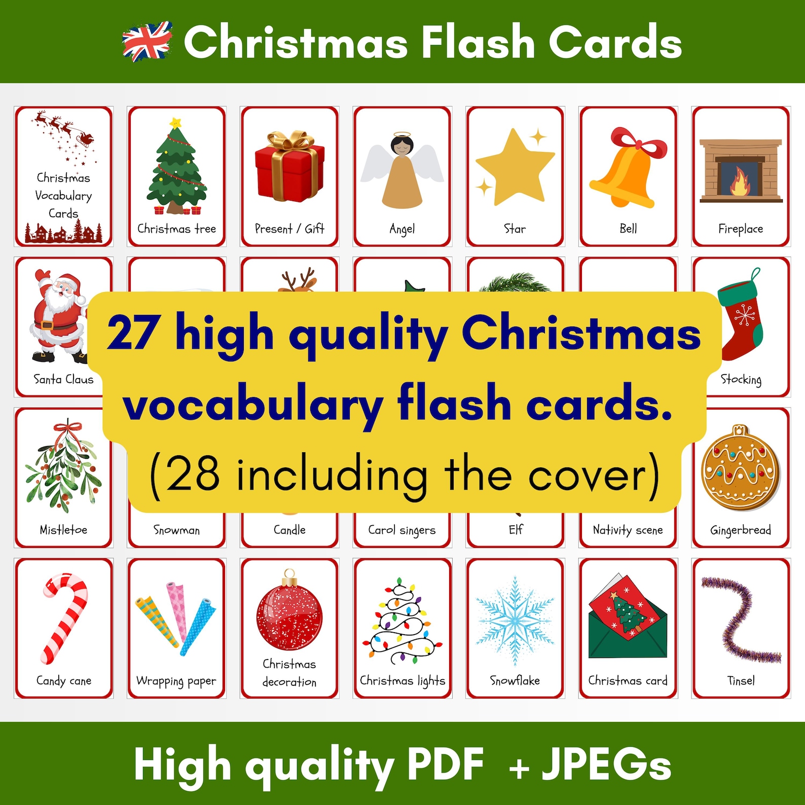 Christmas Flash Cards (flashcards) - Winter Flash Cards - Educational ...