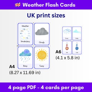 15 Weather Flash Cards - Weather Flashcards - Educational Printable for ...