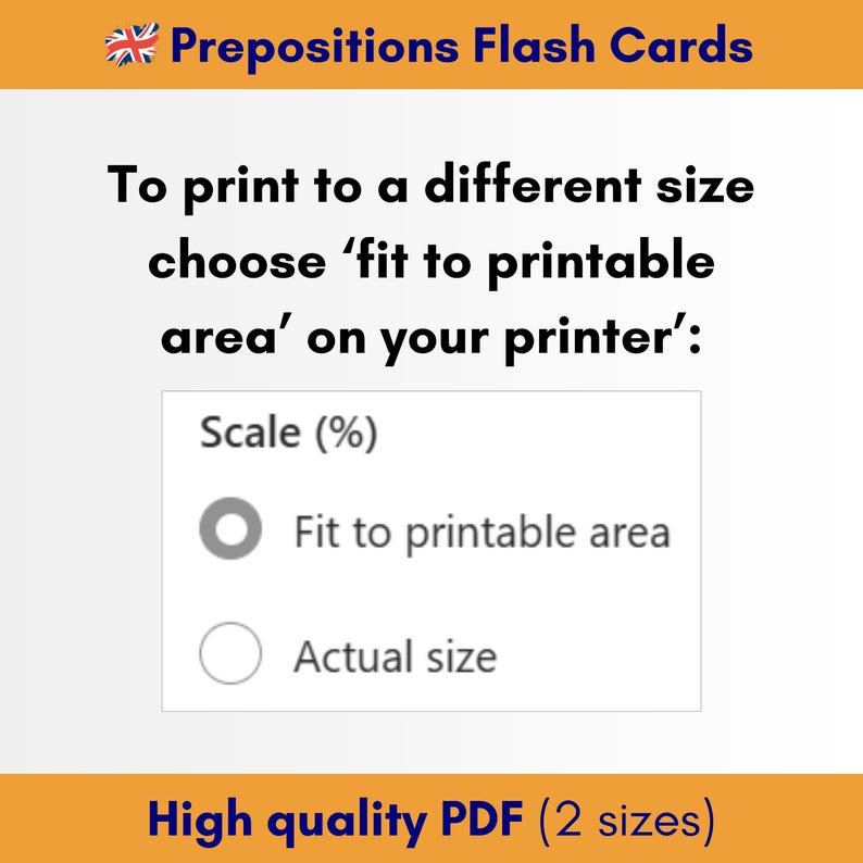 Tarjetas didácticas de preposiciones en inglés, tarjetas de ...