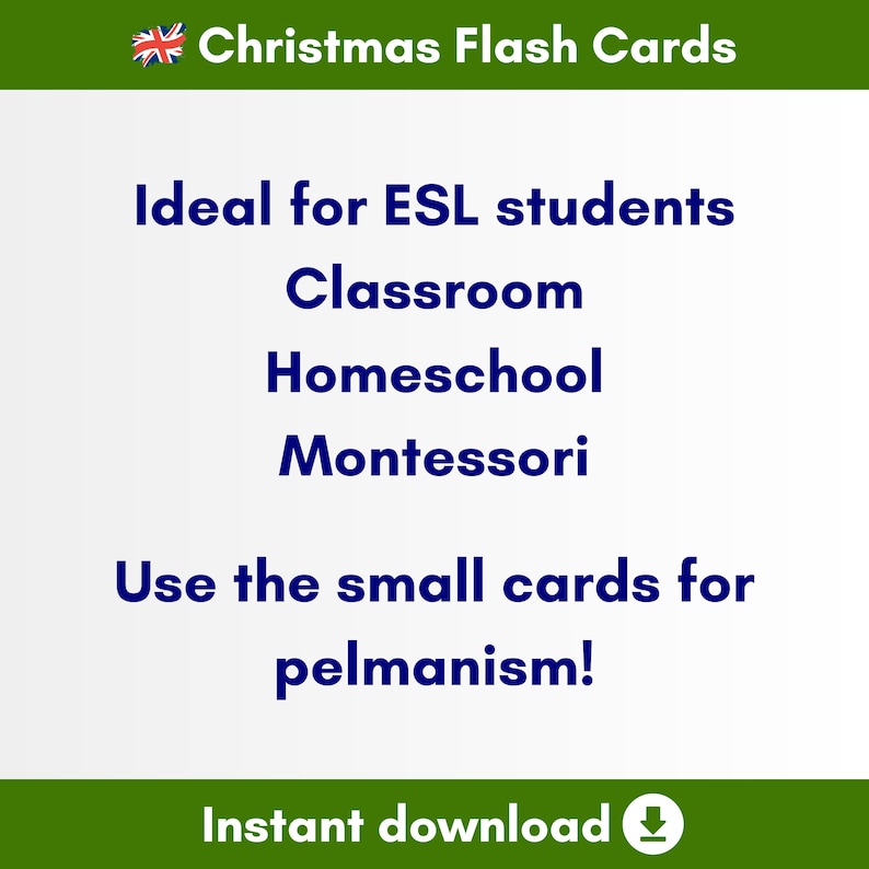 Christmas Flash Cards (flashcards) - Winter Flash Cards - Educational ...