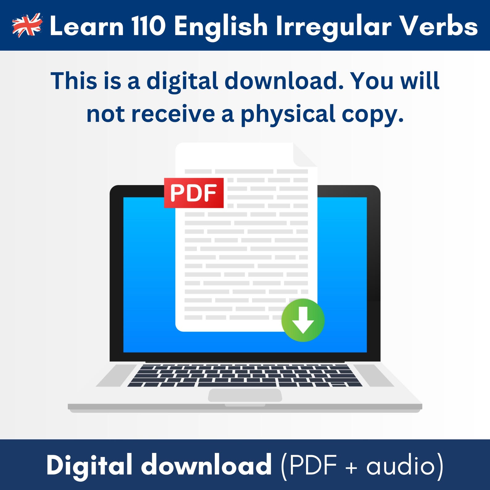 Learn 110 English Irregular Verbs - Book and Audio, English Grammar ...